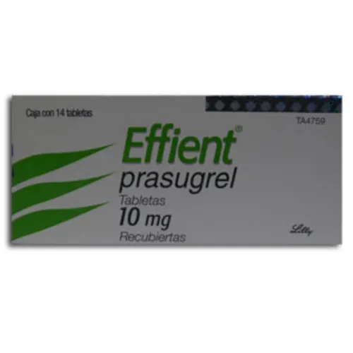 Effient prasugrel 10 mg con 14 tabletas en Prixz.com