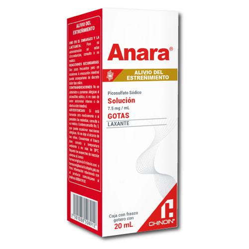 Anara 7.5 mg Gotas 20 mL – Laxante con picosulfato de sodio