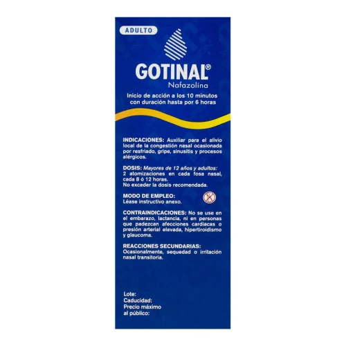 Gotinal 1 Mg Solución Nasal Con Atomizador 15 Ml | Farmacia Online Prixz