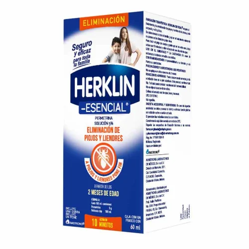 Herklin Esencial 5 % Solución Para Piojos Y Liendres Con 60 Ml Prixz ...