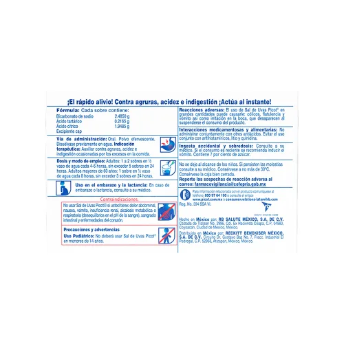 Picot Sal de Uvas 10 Sobres – Alivio de Acidez Estomacal