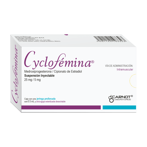 Cyclofemina 25/5 Mg Suspensión Inyectable Con 1 Jeringa Prellenada ...