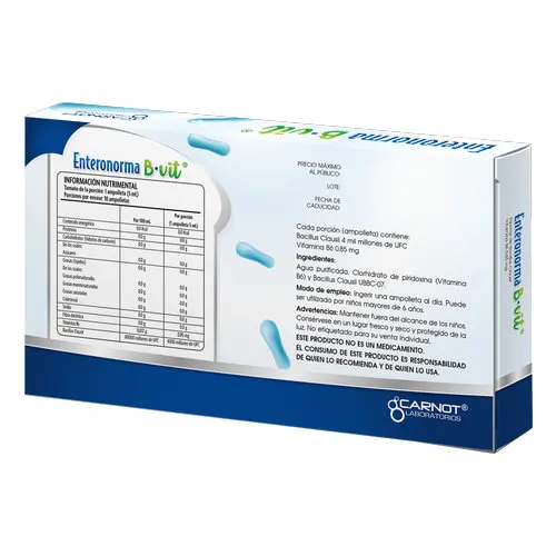 Enteronorma B Vit Esporas De Bacilus Clausii Vitamina B6 Con 10