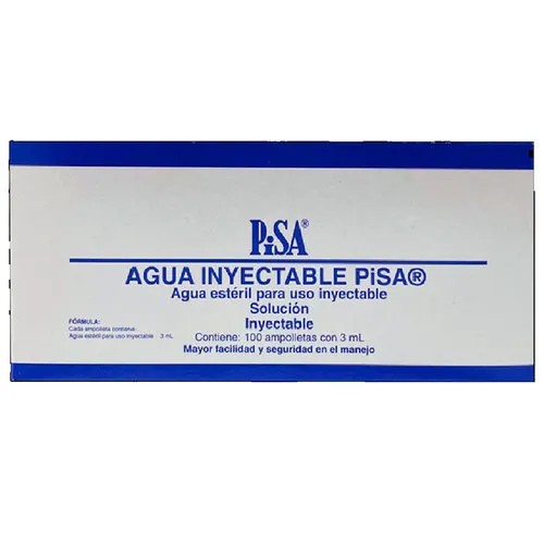 Agua Inyectable 3 Ml Con 100 Ampolletas Prixz Farmacia Online