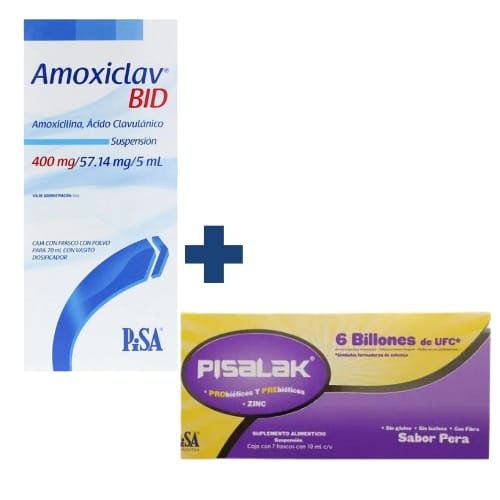 Amoxiclav Bid 400/57.14 Mg Suspensión Oral Con 70 Ml + Pisalak ...