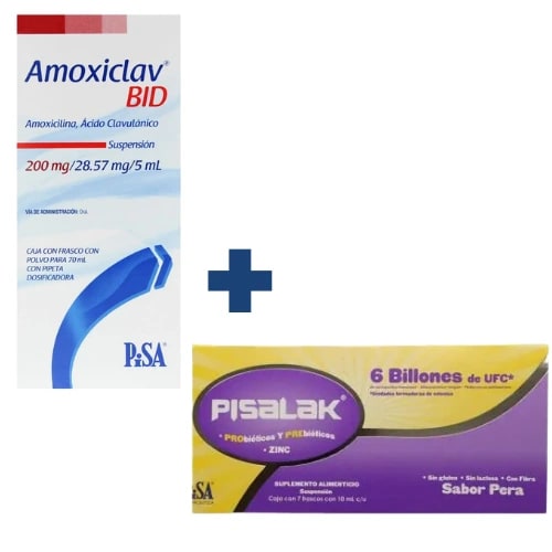 Compra Amoxiclav Bid 200/28.57 Mg Suspensión Con 70 Ml + Pisalak ...