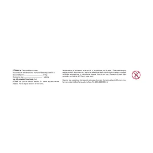 ORAXINE 50 MG CON 28 TABLETAS | Farmacia Online Prixz