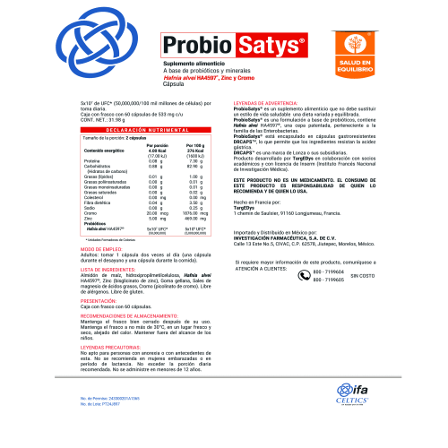 PROBIOSATYS – Suplemento probiótico para salud digestiva
