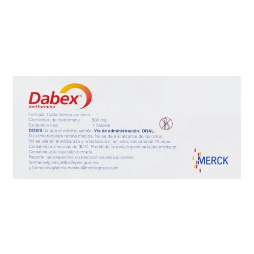 Dabex 500 mg Tableta C60 – Regulación de glucosa en sangre