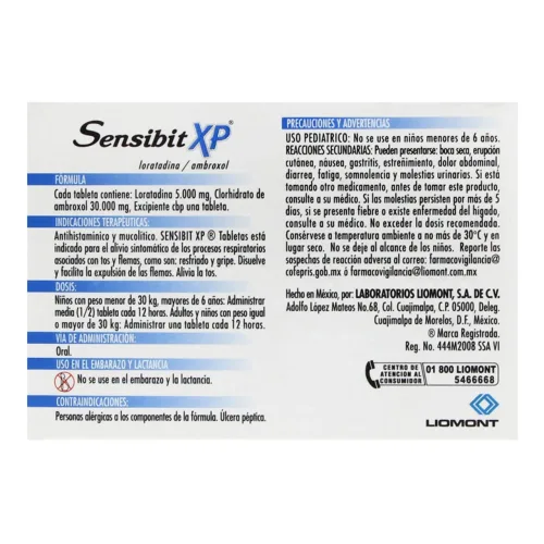 SENSIBIT XP 5/30 MG CON 20 TABLETAS – Alivio de la tos produ