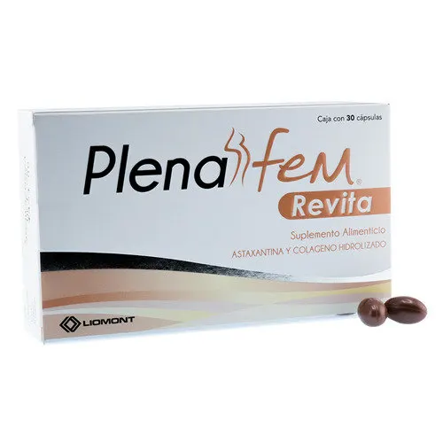 Plenafem Revita Astaxantina Colágeno Hidrolizado Con 30 Cápsulas ...