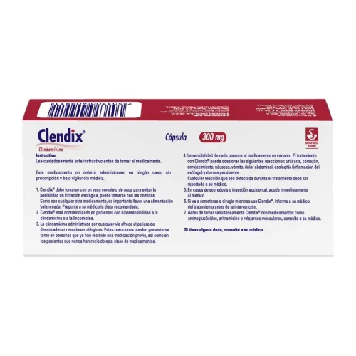 Clendix 300 Mg Con 21 Cápsulas Prixz Farmacia Online