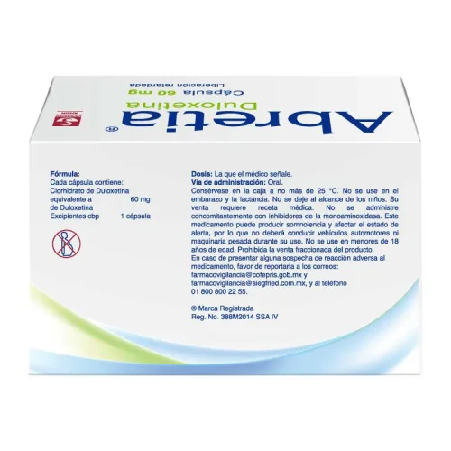 Abretia 60 Mg Con 28 Cápsulas en Prixz.com