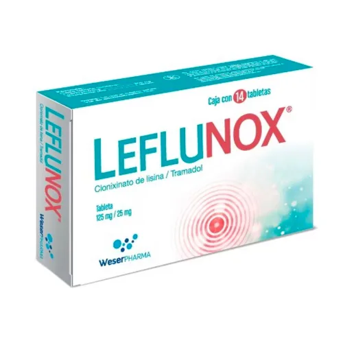 Leflunox Clonixinato De Lisina 125 Mg Tramadol 25 Mg Con 14 Tabletas | Farmacia Online Prixz