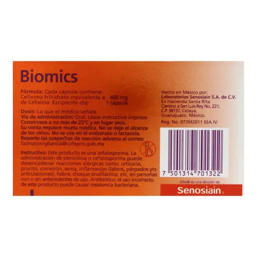 BIOMICS Cápsula C6 – Infecciones respiratorias bacterianas