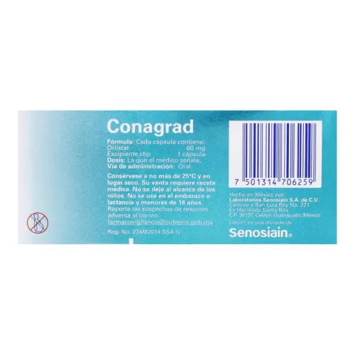 Conagrad 60 mg Cápsula C30 – Limita absorción de grasa