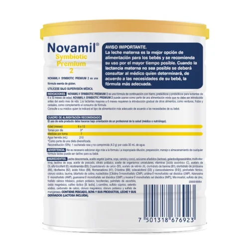 Novamil Symbiotic Premium Etapa 2 Fórmula Infantil 6 A 12 Meses 400 G ...