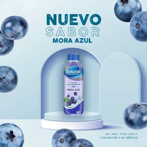 Solural Solución Sabor Moral Azul 500 Ml - Farmacia a domicilio