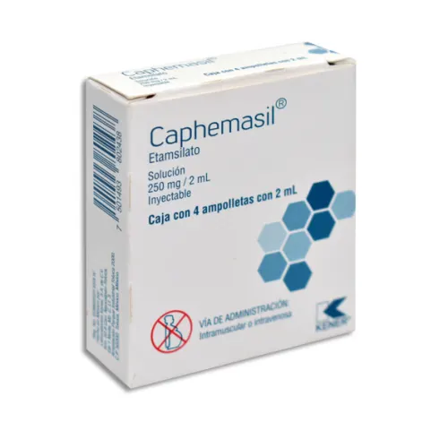 Caphemasil Etamsilato 250 Mg / 2 Ml Solución Inyectable Con 4 Ampolletas | Farmacia Online Prixz