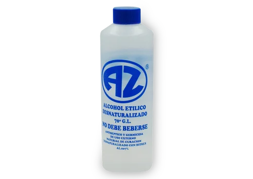 Compra Alcohol etílico az desnaturalizado 70° azul 500 ml en Oferta