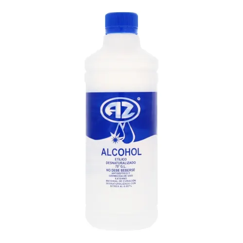Alcohol etílico az desnaturalizado 70° azul 500 ml - Farmacia a domicilio
