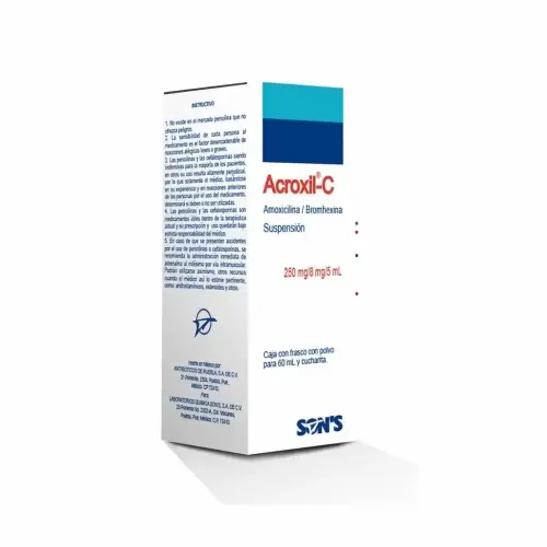 Acroxil-C 250/8 Mg Con 60 Ml De Suspensión en Prixz.com