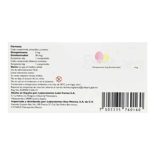 Ginorelle 3 Mg/30 Mcg Con 28 Comprimidos | Farmacia Online Prixz