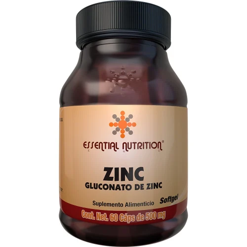 Essential nutrition zinc 500 mg con 60 cápsulas - Farmacia a domicilio