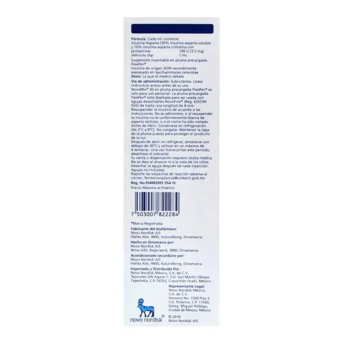 Novomix 30 100 Ui Con 1 Pluma Precargada De 3 Ml | Farmacia Online Prixz