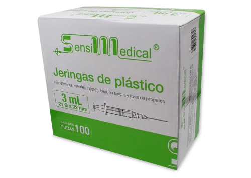 Comprar Sensi Medical Jeringa Verde De 21X32Mm Para 3 Ml Con 100 Piezas en Farmacia Prixz
