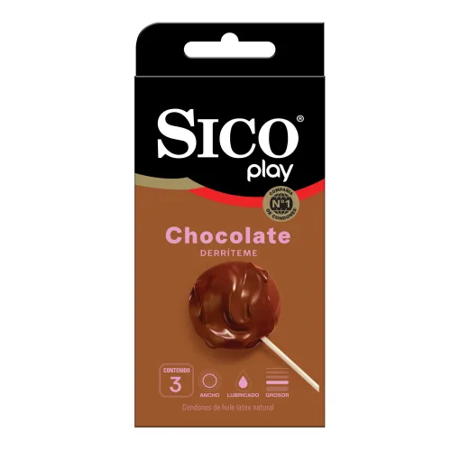 Sico Play Condones Sabor Chocolate Con 3 Piezas | Farmacia Online Prixz