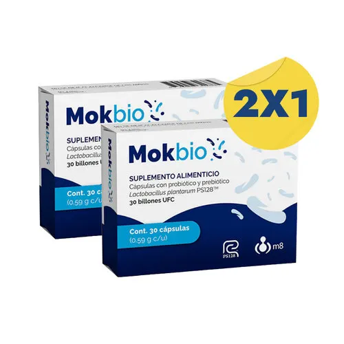 Mokbio PS128 Probiótico 30 Cápsulas Pack con 2 Cajas