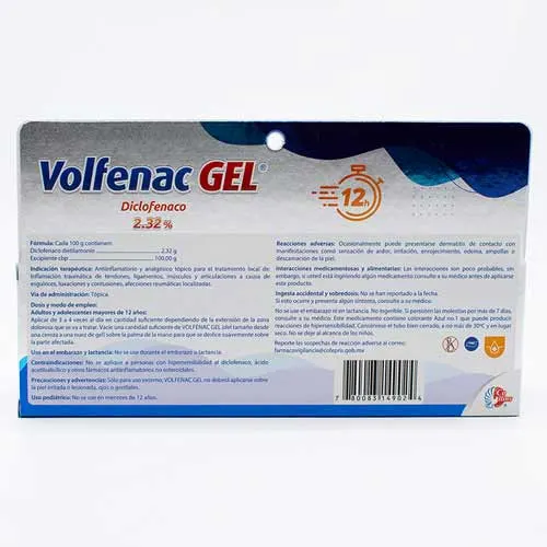 Volfenac Diclofenaco 2.32 % Gel Con 100 G | Farmacia Online Prixz