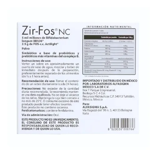 Zir-Fos Sobres 3 g C30 – Tratamiento de diarrea por antibióticos