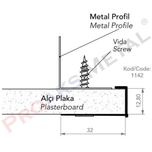 T Profili 10x13x15mm Alçıpan Asma Tavan Profilleri