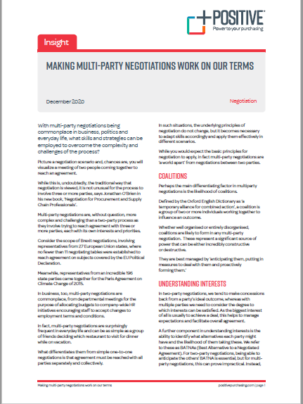 Marketplace - Procurement Leaders | Making Multi-Party Negotiations ...
