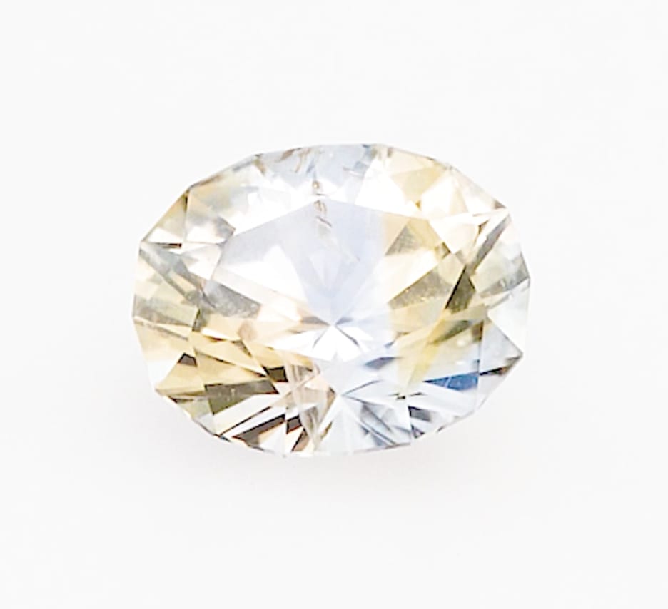 1.07ct Oval bi-colour pale blue and orange sapphire | Aardvark Jewellery