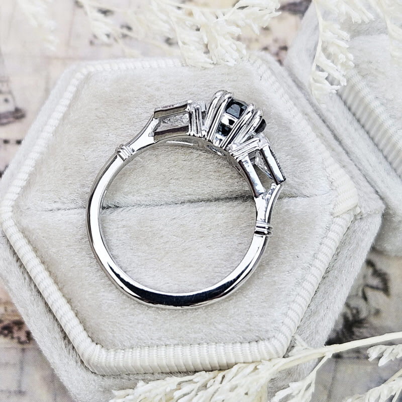 Icy sapphire and diamond oval engagement ring in platinum | Aardvark ...