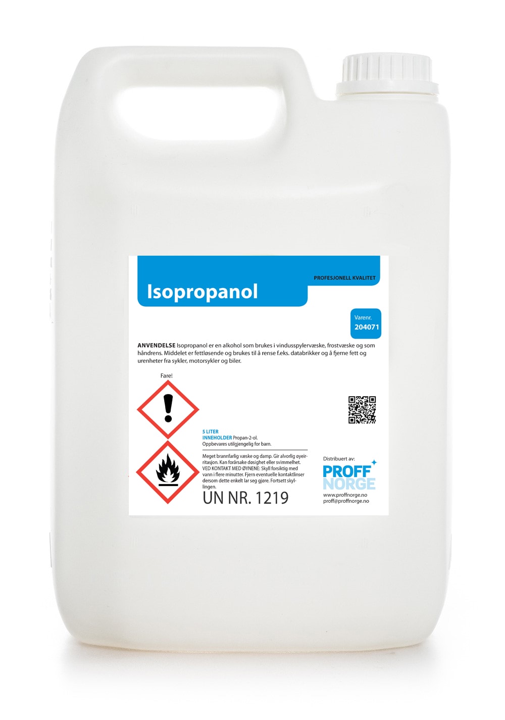 Isopropanol 5 L | Proff Norge