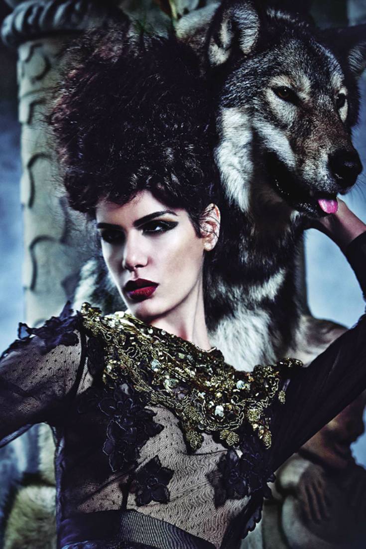 Editorial Photo Shoot for Fabulous Magazine - Shot with Trained Wolves