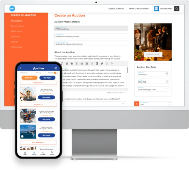 PWI Auction | Nonprofit Auction Platform | Project World Impact