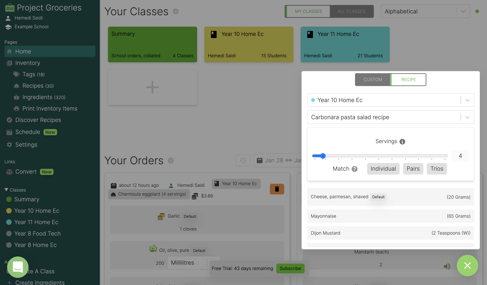 ClassCart - The school food ordering system that saves you time.