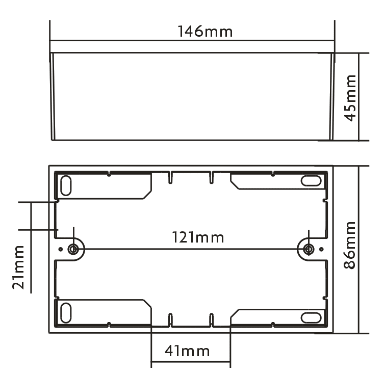 Vision - Techconnect 2-Gang Backbox (TC3 BACKBOX2G) - Projectorpoint