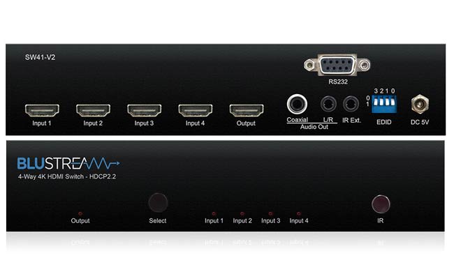 Blustream 4-Way 4K HDMI Switch (SW41AB-V2) - Projectorpoint