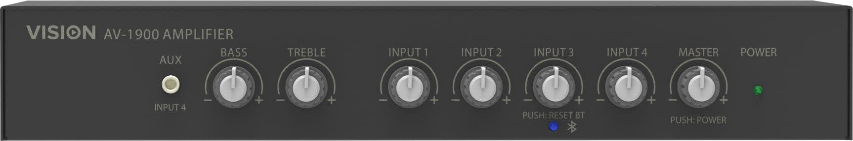 Vision - 2 X 50w Mixer Amplifier 4 Inputs (AV-1900) - Projectorpoint