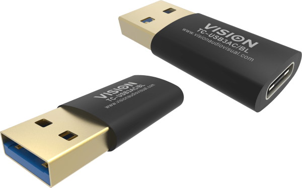 Vision - USB-C F To USB-3.0A M Adaptor (TC-USB3AC/BL) - Projectorpoint