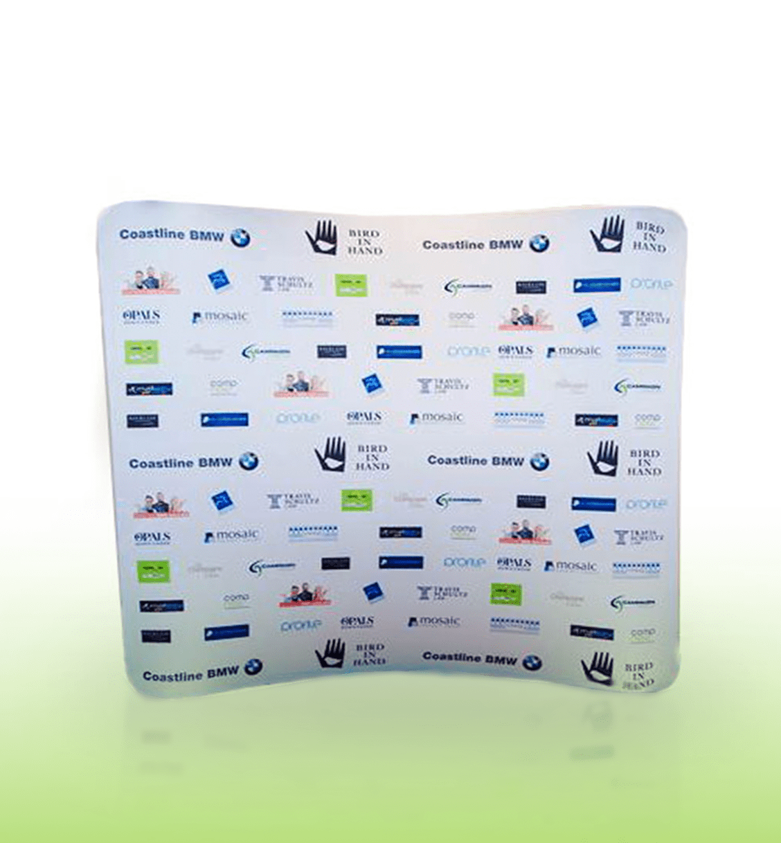 MEDIA BANNER WALL - Waveline Curved Backdrop 3.0m x 2.25m - Display ...