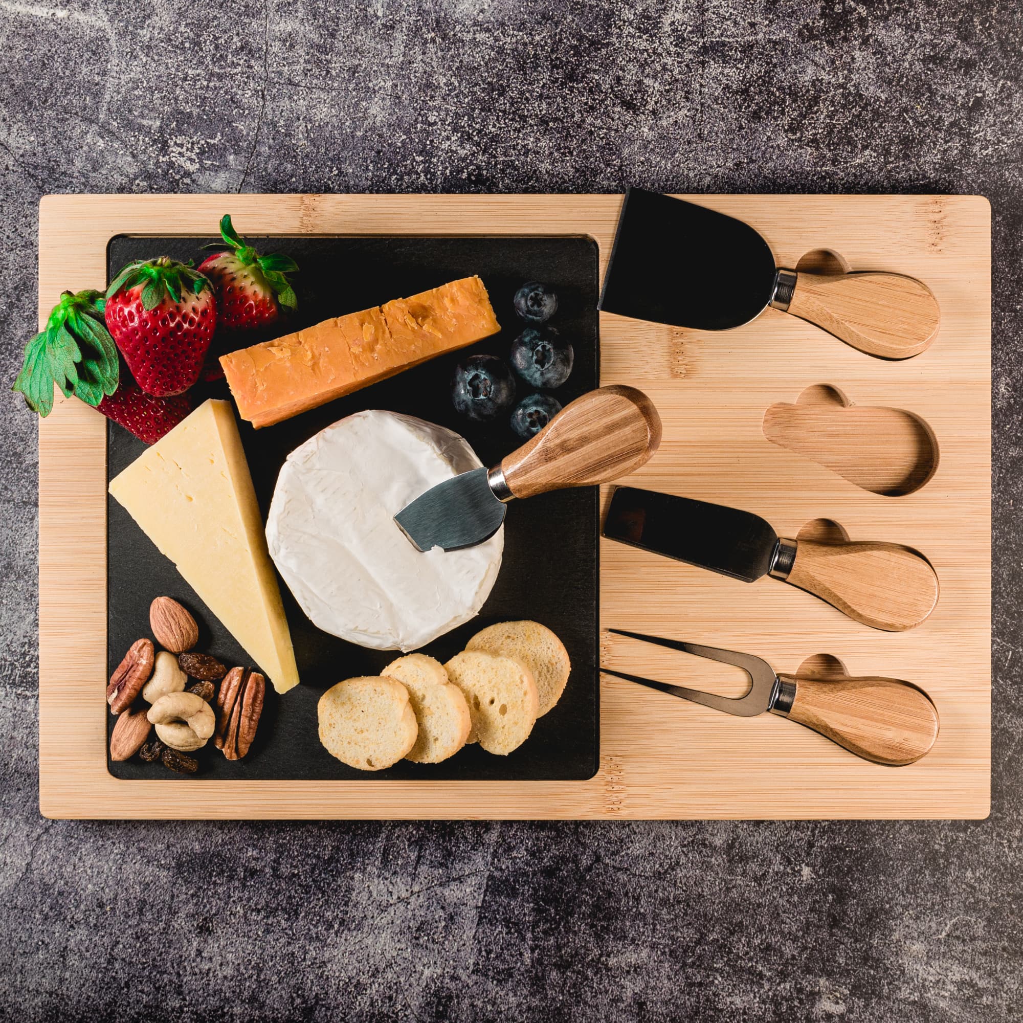 Mosaic Bamboo Slate Cheese Board - Liquid Promotions