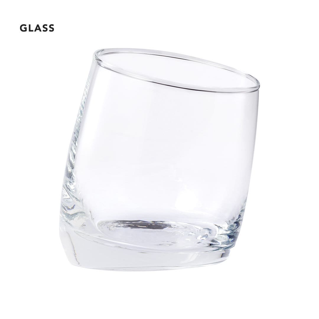 Glass cup with angled design 320ml capacity - Modern Promotions