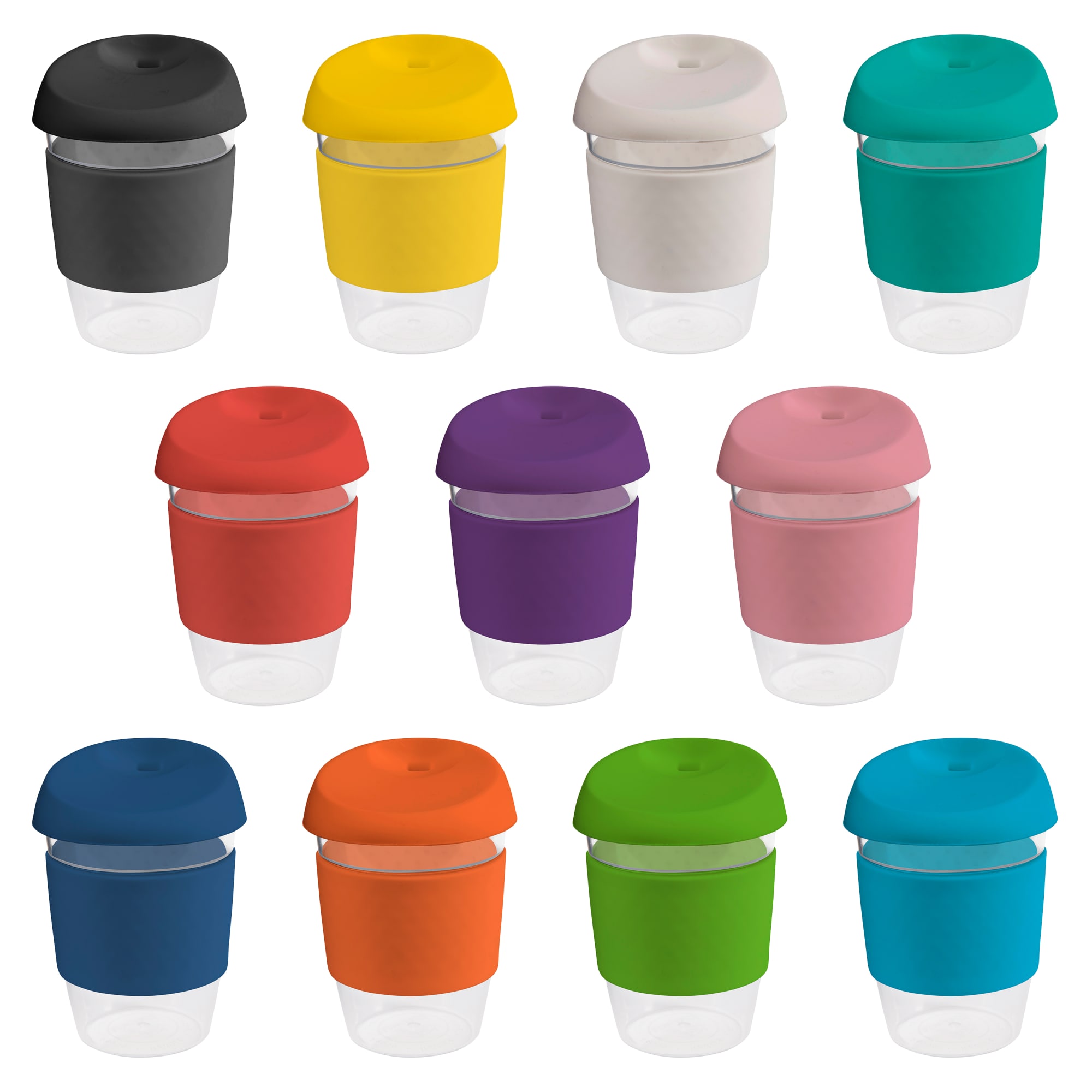 coffee cup / Mug 12oz/340ml Clear Plastic Karma Kup with Silicon Lid ...